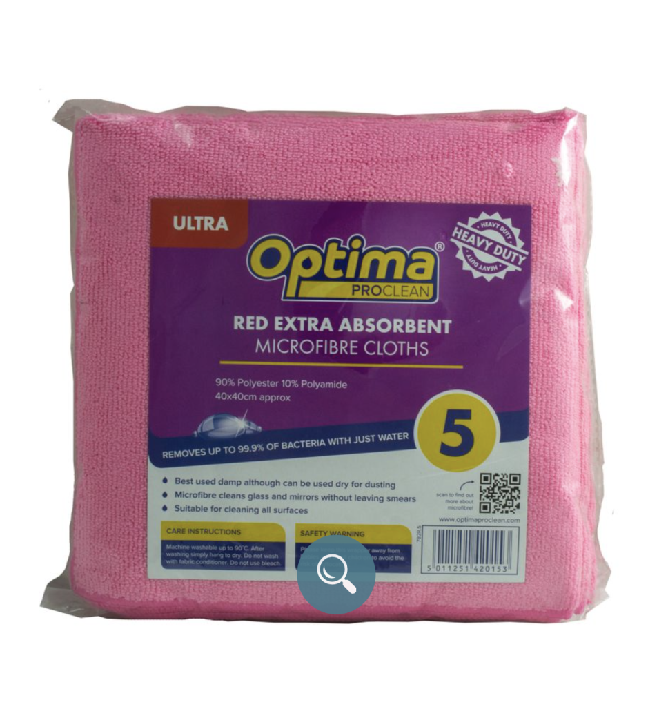 Optima Microfibre Cloth RED (Pack of 10) – Safety First Group